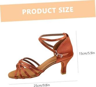 Frcolor Chaussures de Danse Latine Femme Satinées à Talons Ouverts Design Serpentins Élégants Semelle Souple pour Bal et Soirée Doré