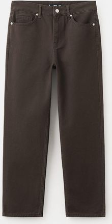 Mango Jean droit taille normale chocolat - Femme - 32 - MANGO