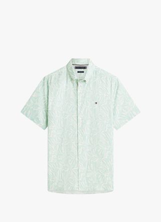 Tommy Hilfiger Chemise manches courtes &agrave; fleurs en coton et lin