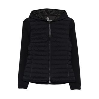 Moncler Femme, Vestes, Noir, Taille: 36 FR Padded Hooded Cardigan