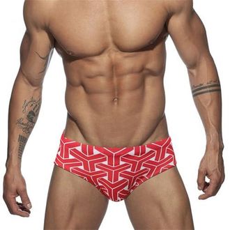 Generic Maillot de bain homme &eacute;t&eacute; cool sport imprim&eacute; short de plage triangle mode maillot de bain, rouge, XXL