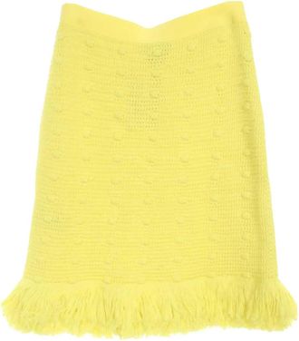 Bottega Veneta minijupe à franges (années 2020) - Jaune