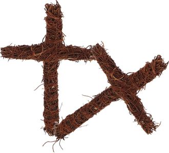 Angoily 2 St&uuml;ck Rattan Kreuz Wandbehang Katholische Kreuz Dekoration Handgefertigtes Kruzifix f&uuml;r Innen Au&szlig;en Tisch und H&auml;ngedekor Andachtsraum Zubeh&ouml;r