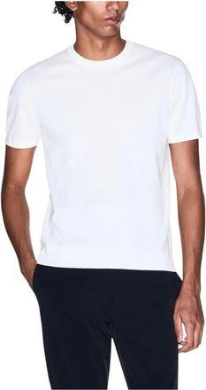 A|X Armani Exchange Homme, Tops, Blanc, Taille: XL T-shirt en coton &agrave; manches courtes et col rond