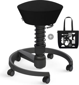 Aeris Swopper - Ergonomischer Hocker - B&uuml;rohocker h&ouml;henverstellbar - Vielseitiger Schreibtischstuhl f&uuml;r einen gesunden R&uuml;cken - B&uuml;rostuhl mit Rollen, Feder 