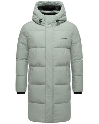 Stone Harbor Herren Steppmantel mit kuscheligem Fleece-Innenfutter warmer Wintermantel mit gro&szlig;er Kapuze Hadrieen XX Ice Green Gr. L