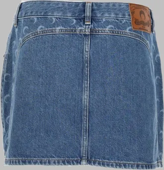 Marine Serre Denim Cotton Miniskirt - Blue