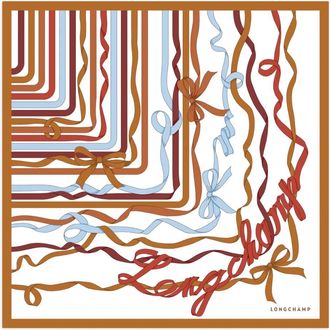 Longchamp foulard en soie à imprimé noeud - Tons neutres