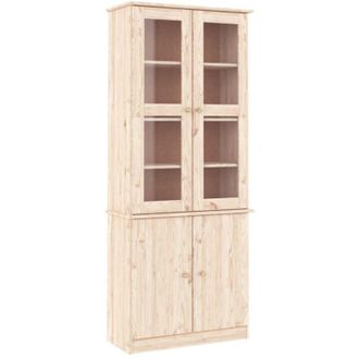 Les Tendances Vitrine en verre ALTA 77x35x186,5 bois de pin massif
