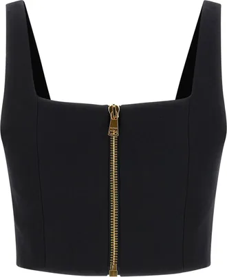 Balmain Gold Lion Button Tank Top - Black