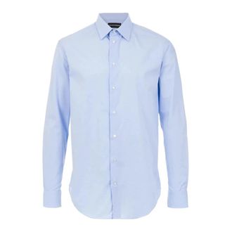Emporio Armani Hemd aus reiner Baumwolle - - Shirts - Herren - Blau - 3XL