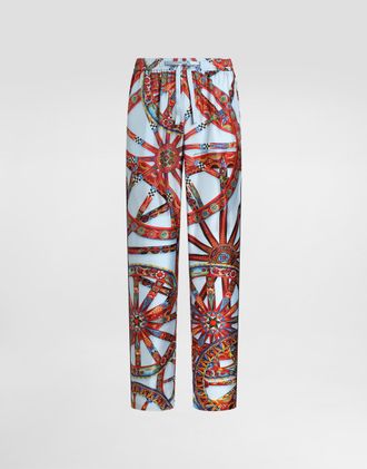 Dolce & Gabbana Hose Vanity Aus Twill Mit Carretto-print - Mann Collection Multicolor 48