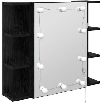 vidaXL Spiegelschrank mit Regal Schwarz Eichen-Optik 70 x 16,5 x 60 cm vidaXL