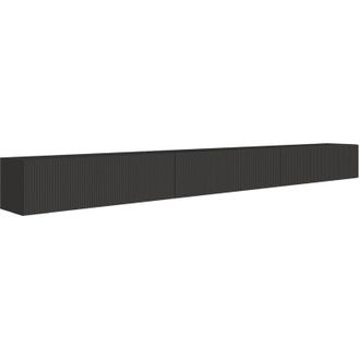 Selsey Selsey Veldio - TV-Lowboard h&auml;ngend mit geriffelten Fronten, 300 cm, schwarz