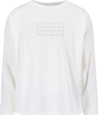Maison Margiela logo-detail long-sleeve T-shirt - Blanc