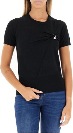 Liu Jo Femme, Tops, Noir, Taille: 42 FR Pull &agrave; Manches Courtes