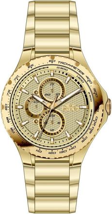 Invicta Aviator 50106 Herren Uhr - Quartz Bewegung - Edelstahl mit Gold Zifferblatt - 44 mm