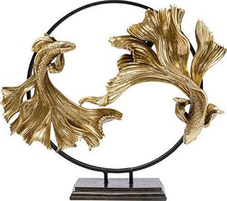 Kare Design Design Deko Objekt Dancing Betta Fishes, Dekofigur, Accessoire, Kampffisch Motiv, Dekoration für Wohnzimmer, Schlafzimmer, Büro, Regale, aus Kunststei