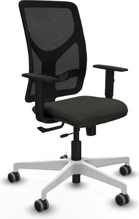 Piqueras y Crespo Schwarzer Drehstuhl mit 1D-Armen, h&ouml;henverstellbare Lendenwirbelst&uuml;tze, ausgestattet mit Syncro/Traslack und Schneideschaum, mit Rollen von 65 mm, Par