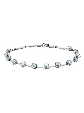 Julie Julsen Armband 925 Silber rhodiniert Zirkonia hellblau