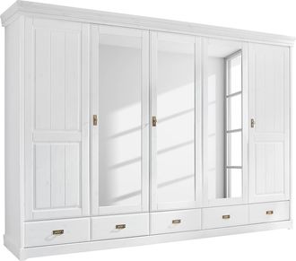 Ridgevalley home24 Massiver Drehtürenschrank Typ B 315cm Weiß/Kiefer Weiß