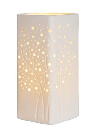 Gilde Design Lampe - Tischlampe aus Porzellan - Deko Wohnzimmer - Höhe 27 cm