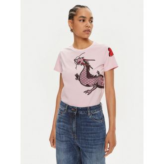 Pinko Pinko T-Shirt Quentin 100535 A1QT Rosa Regular Fit