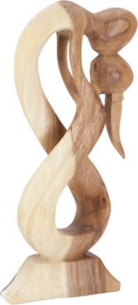 Guru Shop Holzfigur, Statue, Deko Objekt Feng Shui 20 cm - Elfenpaar/Hellbraun