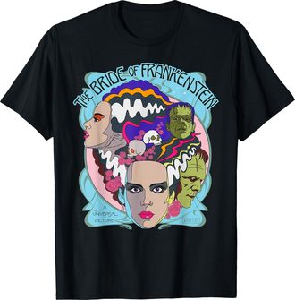 Universal Monsters Bride Vintage Horror Collage T-Shirt