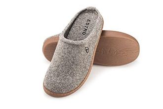 Estro & Luminara Chaussons Homme Pantoufles Homme - Pantoufles en Feutre avec Semelle Gomme Antid&eacute;rapante Semelle Int&eacute;rieure Moelleuse DUO (Gris, 42 EU)