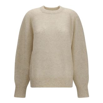 Brunello Cucinelli Pullover mit Rundhalsausschnitt aus Mohair-Mix - - Knitwear - Damen - Beige - L