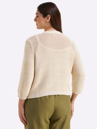 Sheego Strickjacke Strickjacke 3/4-Arm