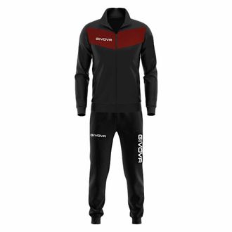 Givova Visa Trainingsanzug Triacetat, Schwarz/Granat, Gr&ouml;&szlig;e 2XL