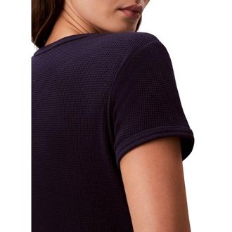 Calvin Klein T-shirt gaufr&eacute; en coton m&eacute;lang&eacute;