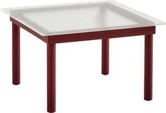 HAY Table basse en verre Kofi, pietement en ch&ecirc;ne Hay