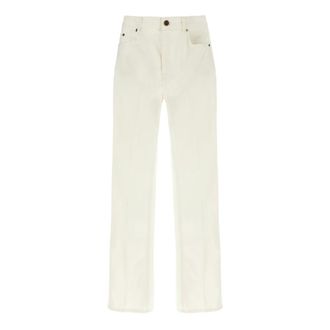 Balmain Femme, Jeans, Blanc, Taille: 36 FR Jean en denim coupe droite