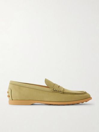 Tod's Mocassins En Nubuck Gomma - Vert