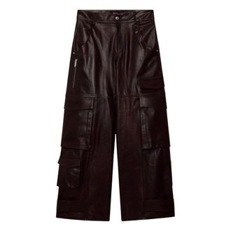 GCDS Rub-Off Leather Ultracargo - - Trousers - Herren - Rot - 2XS