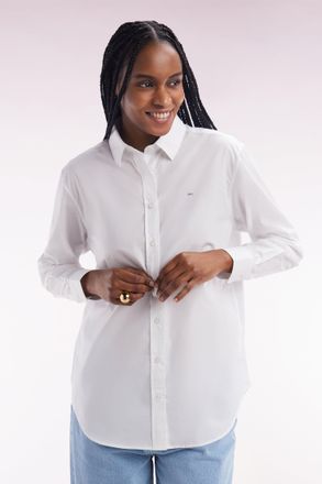 Eden Park Chemise Unie En Coton Blanc Coupe D&eacute;contract&eacute;e