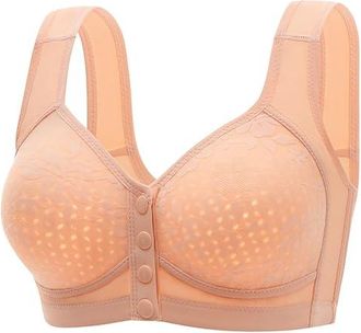 Generic Haut avec fermeture &agrave; bouton-pression en dentelle pour femme - Couverture compl&egrave;te - Soutien-gorge confortable sans armatures - L&eacute;g&egrave;rement doubl&eacute; - Sa