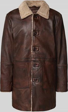 Gipsy Regular Fit Mantel in Leder-Optik Modell Gris