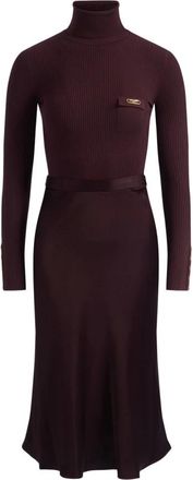 Elisabetta Franchi Femme, Robes, Rouge, Taille: 40 FR Robe Tricot Merlot Style &Eacute;l&eacute;gant