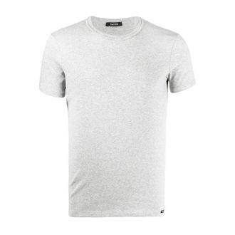Tom Ford Basic Baumwoll T-Shirt mit Rundhalsausschnitt - - Tops - Herren - Grau - S