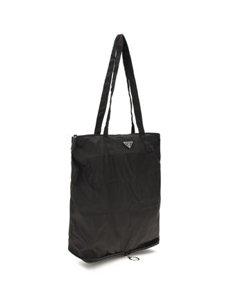 Prada Womens Re-Nylon Tote Bag Nero Calf Leather Bos Taurus Shoulder