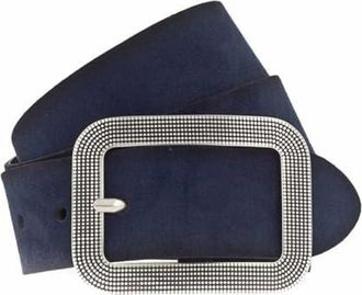 Vanzetti Femmes Ceinture en cuir Made in Germany bleu foncé 105