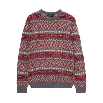 Brooks Brothers Fair Isle Jacquard Lambswool Crewneck - - Knitwear - Herren - Mehrfarbig - 2XL
