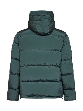 Stone Island Mens Padded Hooded Jacket Ocean Green Nylon Metal Polyamide & Down