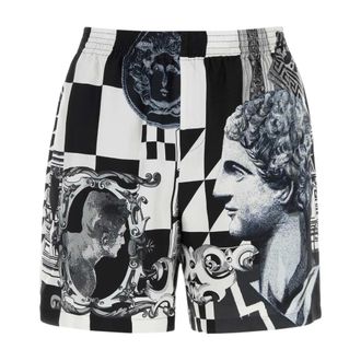 Versace Shorts en twill de soie imprim&eacute; Medusa Collage - Homme - Shorts - Multicolore - Taille: 2XL