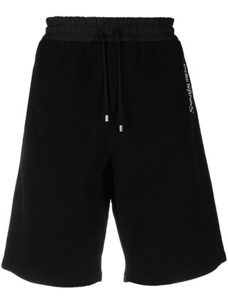 Saint Laurent Shorts mit Logo-Stickerei - Schwarz