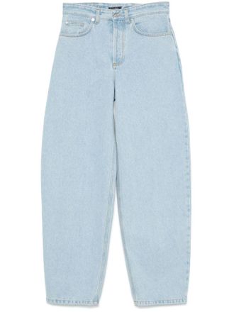 MUGLER jean ample &agrave; d&eacute;tail de la&ccedil;age - 6048 MEDIUM BLUE